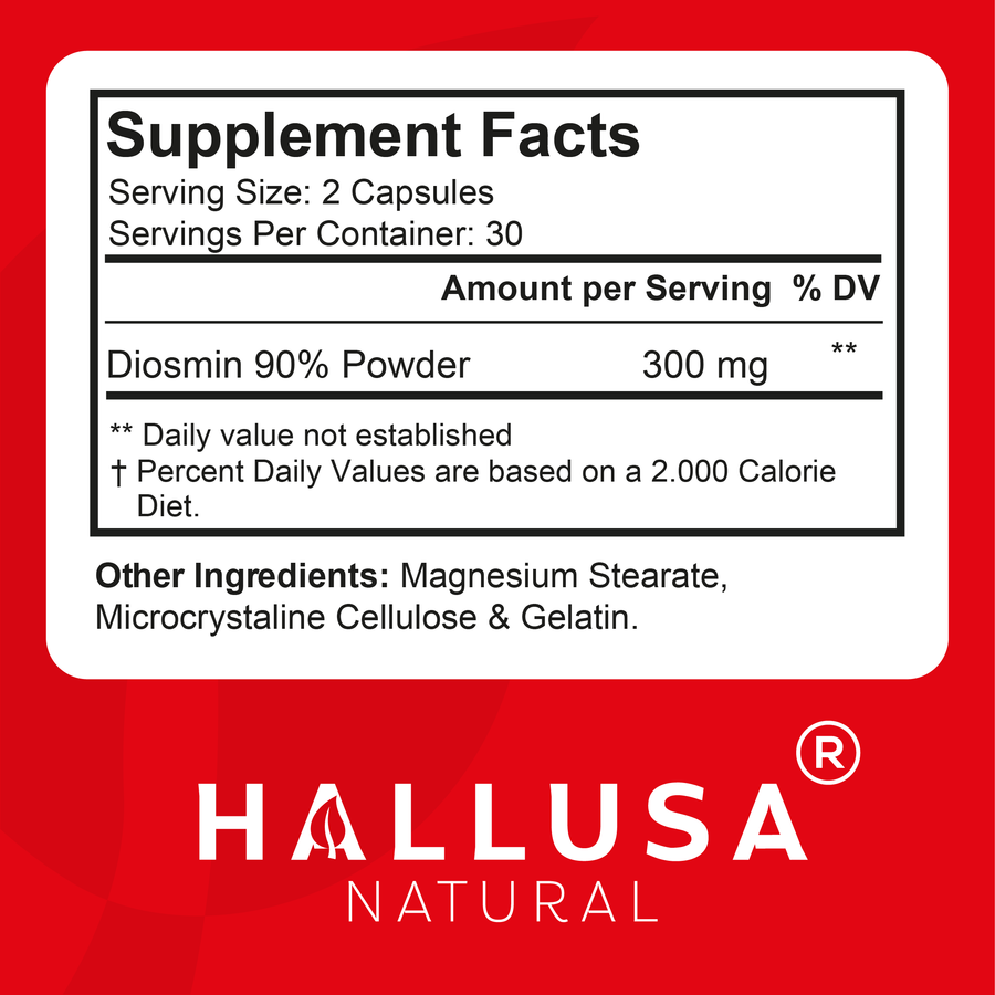 Hallosmine 300 mg - Diosmin circulation support - Supplement 60 capsul ...